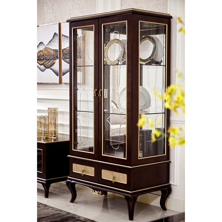 InfinityFurnitureImport 37'' Wide Mirrored Back Display Stand with ...