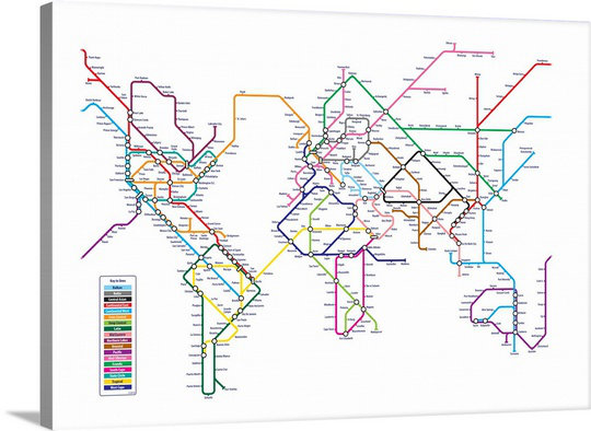17 Stories World Tube Metro Map by Michael Tompsett Graphic Art | Wayfair