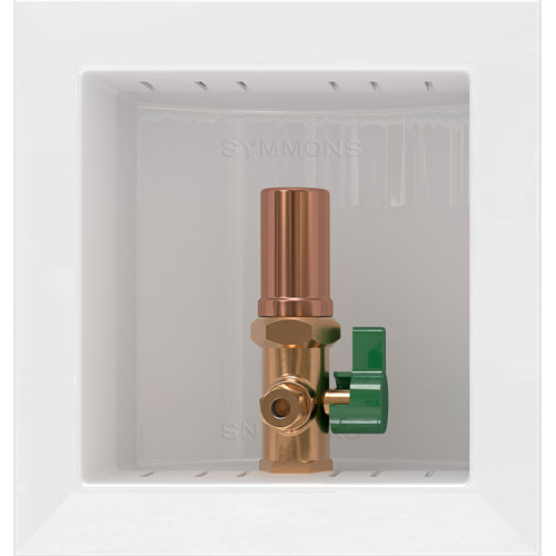 Symmons IceMate 1/2 in. Plastic Ice Maker Supply Box with Brass Valve ...