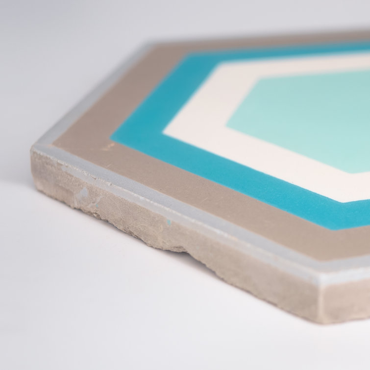 Moroccan Mosaic Tile House Menara 8" x 9" Cement Patterned Wall & Floor ...