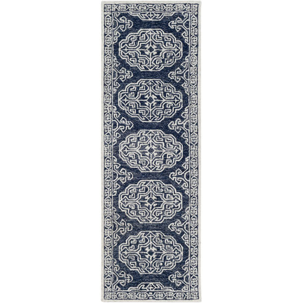 Langley Street Bergmann Handmade Wool Navy/Beige Rug & Reviews | Wayfair