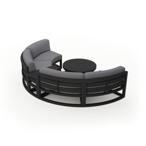 Joss & Main Bergeron Metal 4 - Person Seating Group with Sunbrella ...