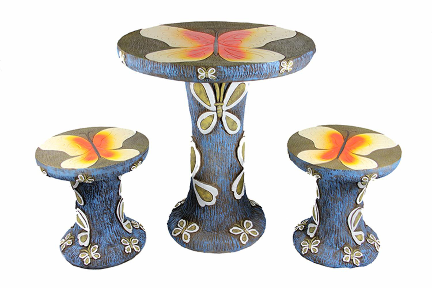 Northlight 3pc Blue Butterfly Table and Chair Novelty Garden Patio ...