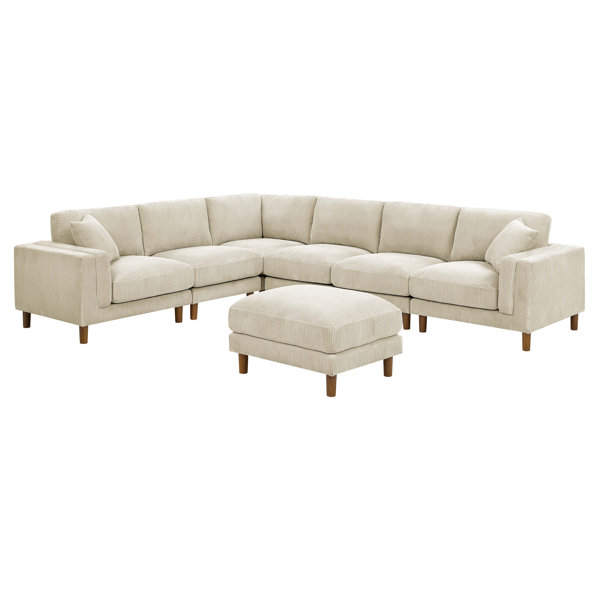Latitude Run® Morgandy 7 - Piece Upholstered Sectional | Wayfair
