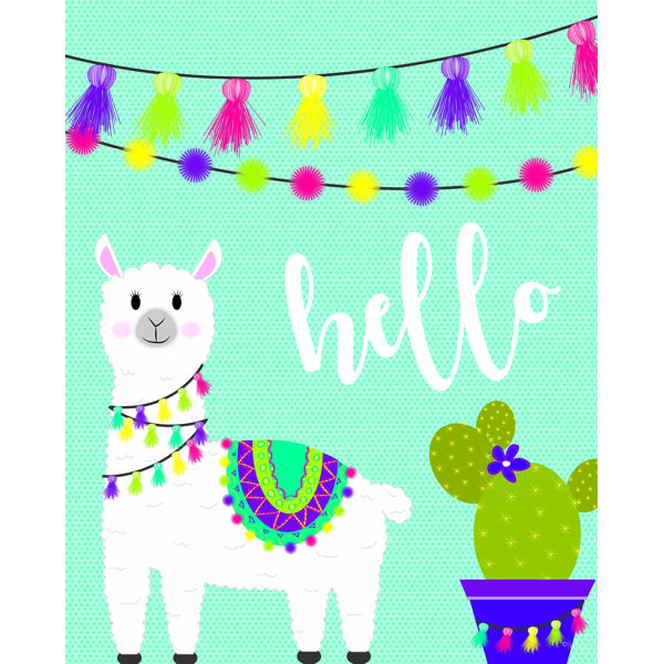 Trinx Hello Llama by - Wrapped Canvas Print | Wayfair