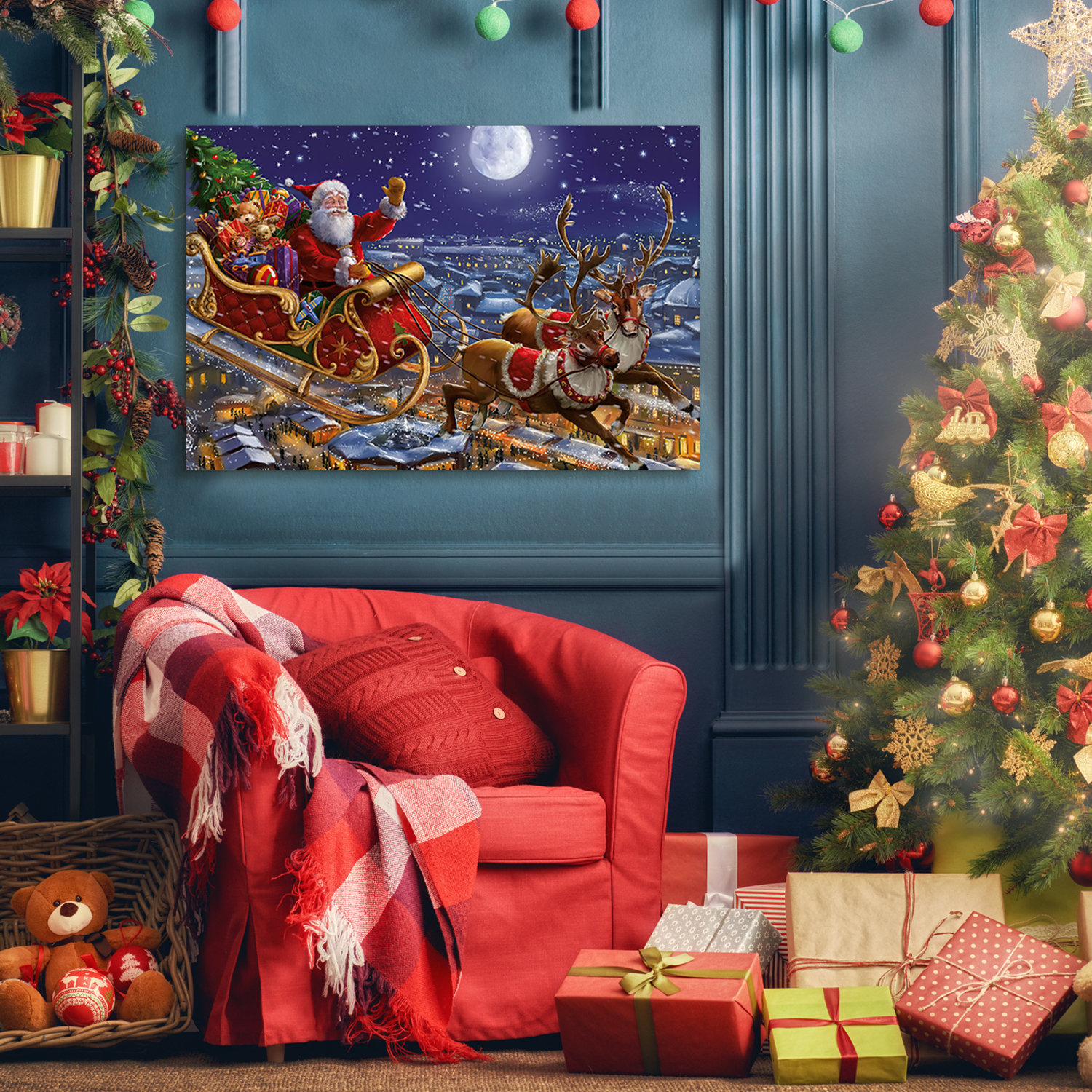 The Holiday Aisle® Santa Claus Poster Christmas Decorations - Floater ...