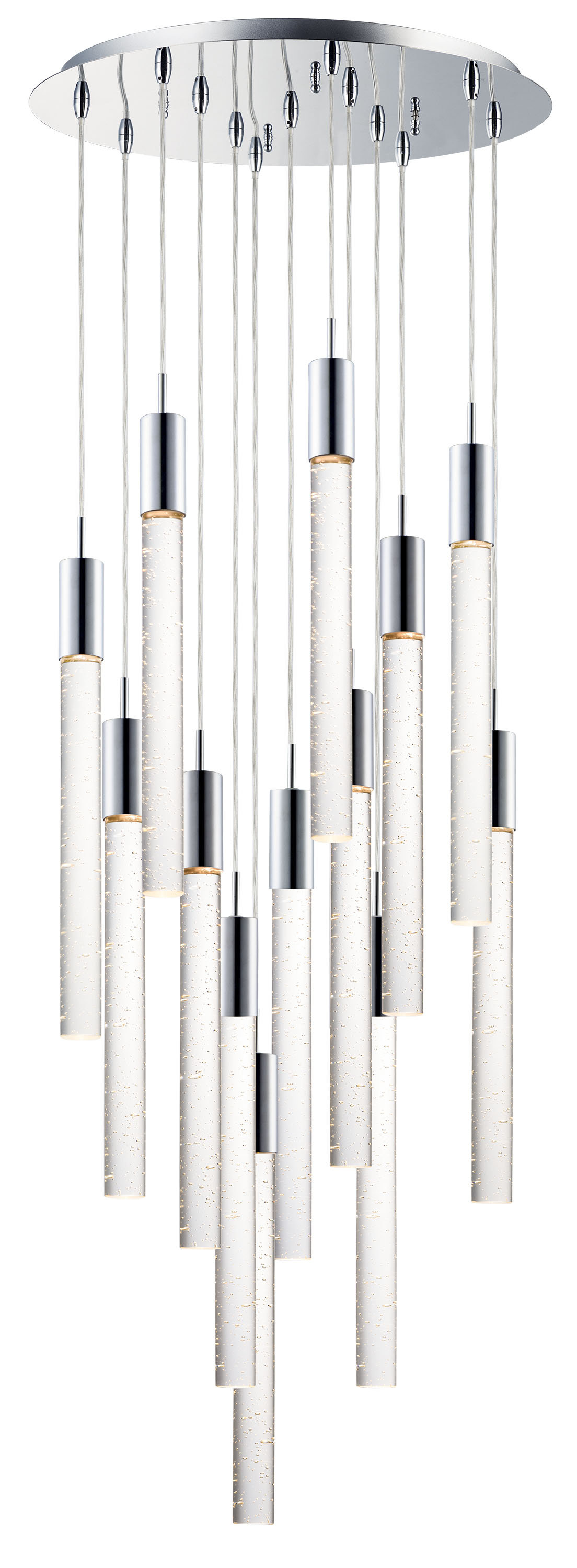 Orren Ellis Senn 13 - Light Cluster Cylinder LED Pendant with Crystal ...