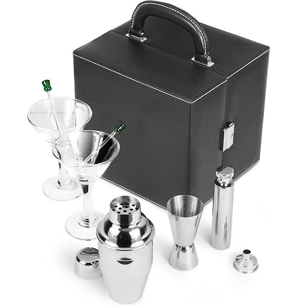 Bar Originale Eight Piece Martini Set in Leatherette case | Wayfair.co.uk