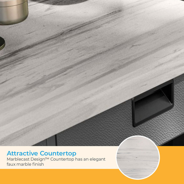 Suncast Backyard Oasis Water Resistant Entertainment Bar with Pull-Out ...