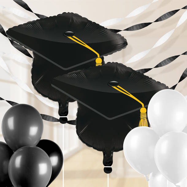 The Party Aisle™ Graduation Grad Caps Party Panel & Reviews | Wayfair