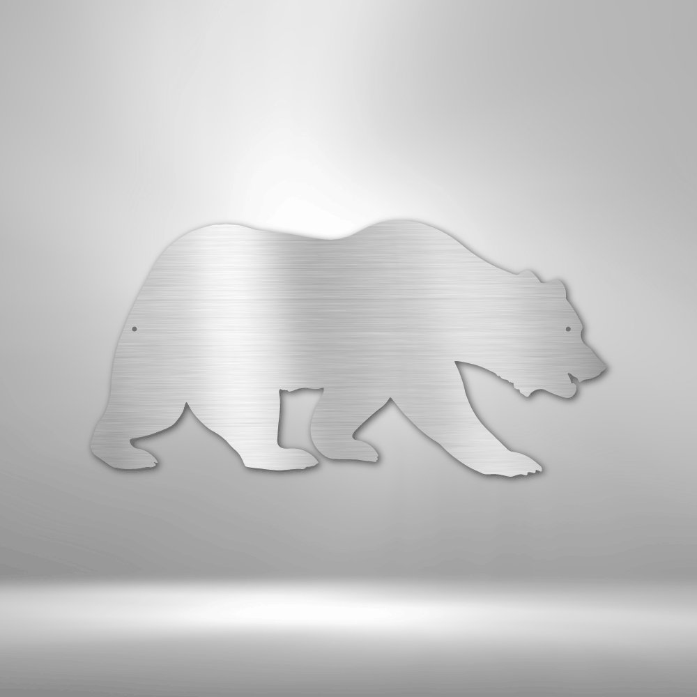 Loon Peak® Daymi Grizzly Bear Steel Sign Wall Decor | Wayfair