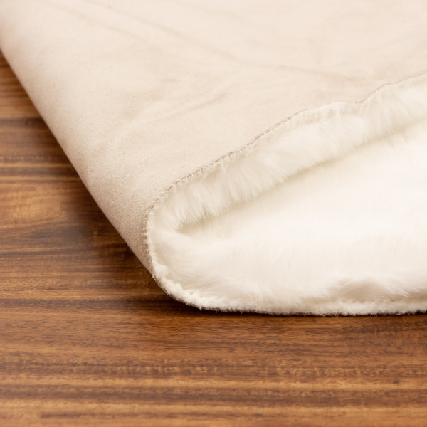 Ebern Designs Solera Faux Fur Snow White Rug & Reviews | Wayfair