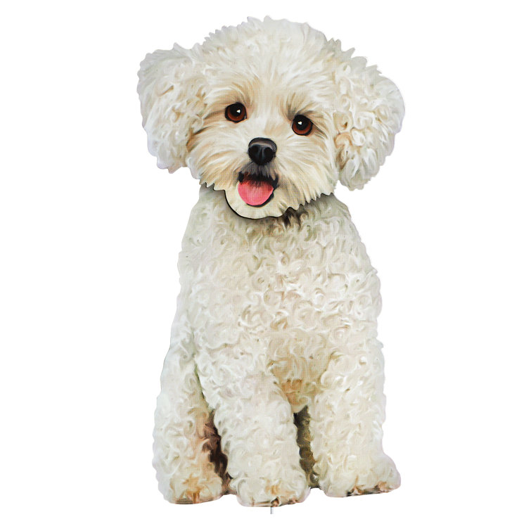 Winston Porter Josca Realistic Bichon Frisé Garden Stake | Wayfair