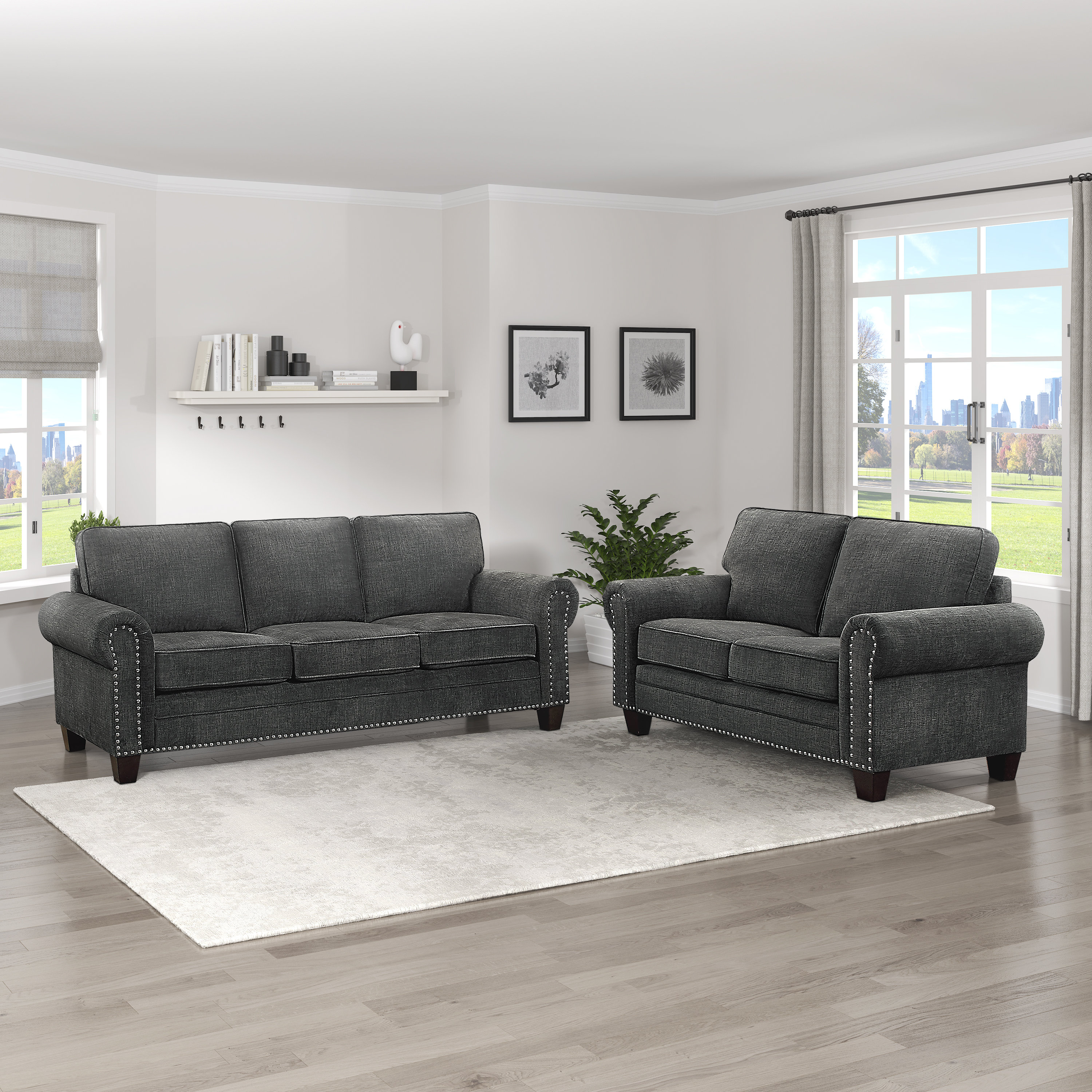 Canora Grey Kynara Lavale 2-Piece Microfiber Living Room Set | Wayfair