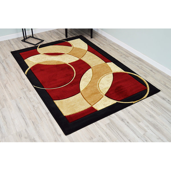 Ivy Bronx Mccampbell Abstract Burgundy/Beige Area Rug | Wayfair