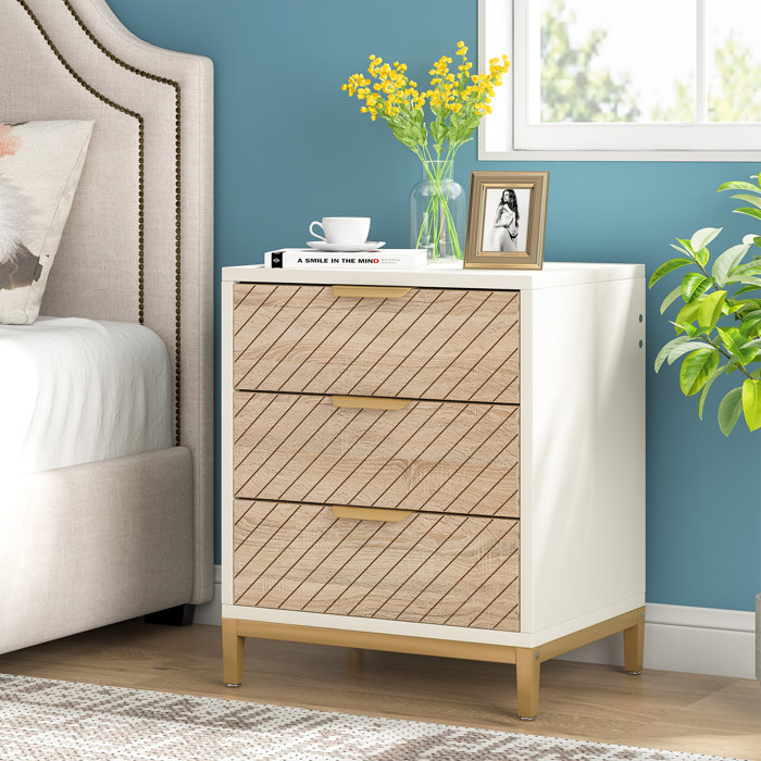Mercer41 Emily-Kate 3 - Drawer Nightstand in White | Wayfair