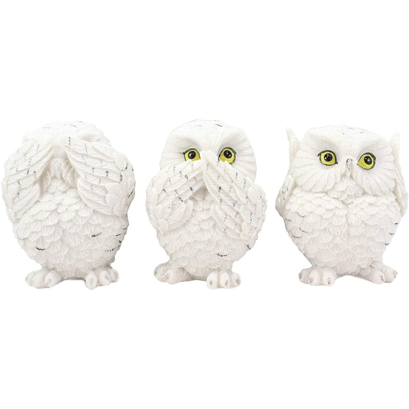 Loon Peak® 3 Piece Carder Fat Baby Owls Figurine Set & Reviews | Wayfair