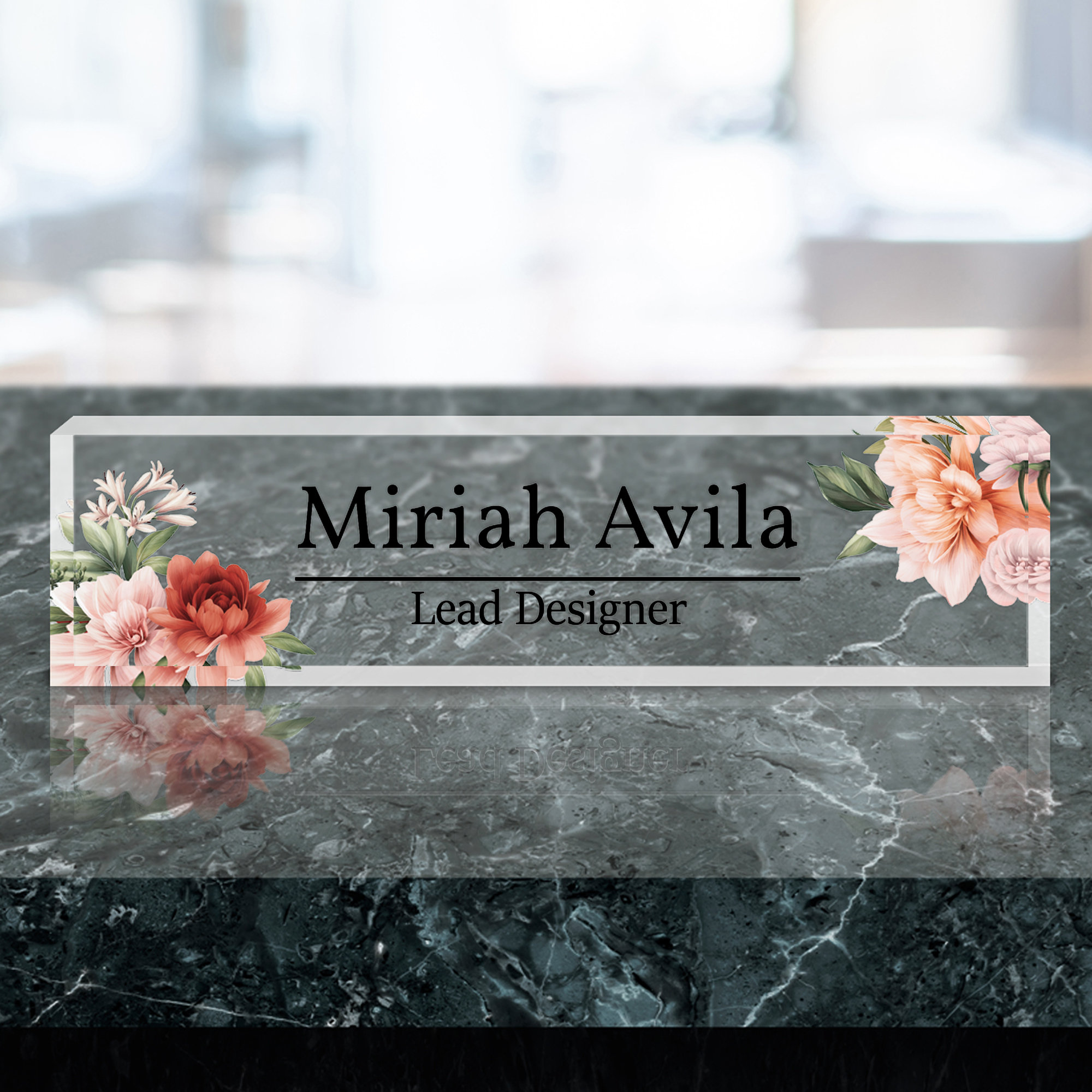 VWAQ Personalized Floral Name Plate | Wayfair