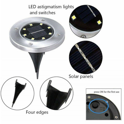 LINKPAL White Low Voltage Solar Powered Integrated LED Metal Well Light ...