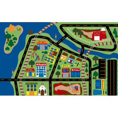 Kid Carpet Total Transportation Play Town Area Rug & Reviews | Wayfair
