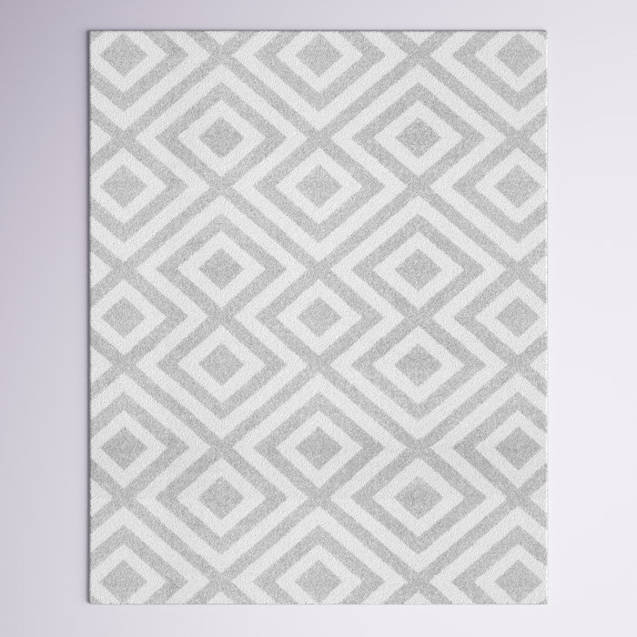 Hashtag Home Frances Performance Gray/White Rug & Reviews | Wayfair