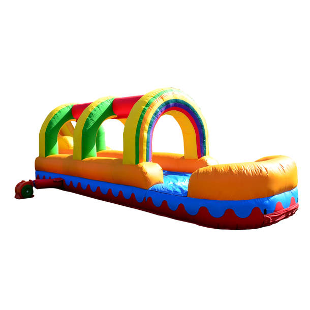 JumpOrange Rainbow 40' x 12' Inflatable Obstacle Course with Slide and ...