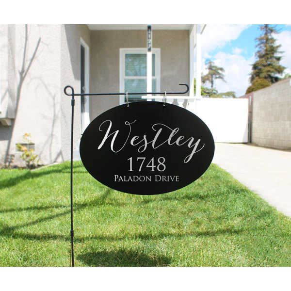 Etchey 3-Line Address Plaque Frame | Wayfair