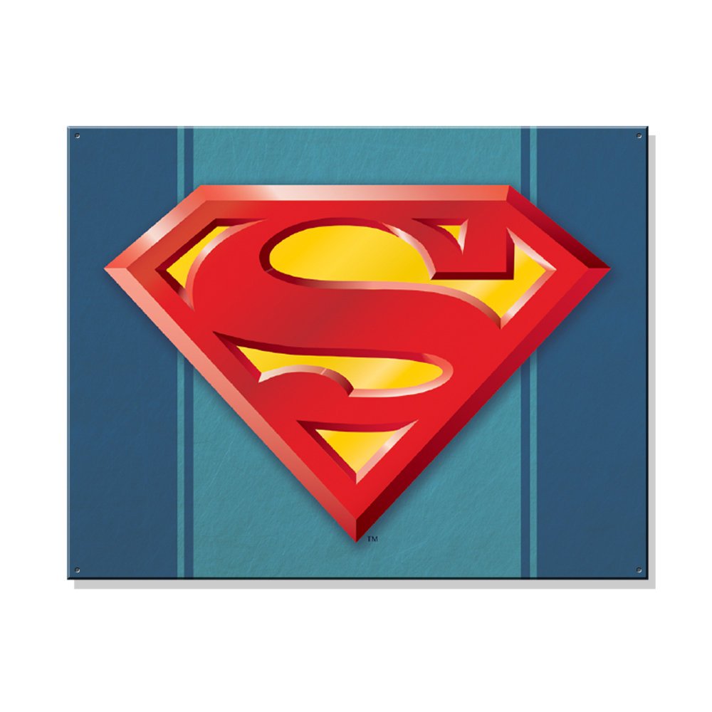 Trinx DC - Superman Logo Metal Sign On Metal Advertisements | Wayfair