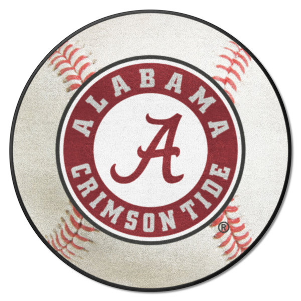 FANMATS Alabama_Alabama Crimson Tide Baseball Rug, Round Logo - 27In ...