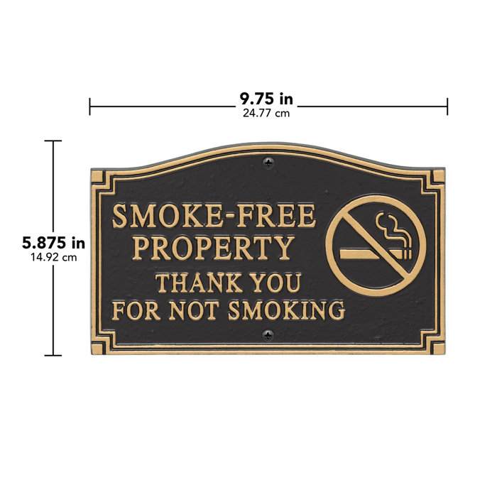 Whitehall Products Smoke Free Property Thank You For Not Smoking Garden ...