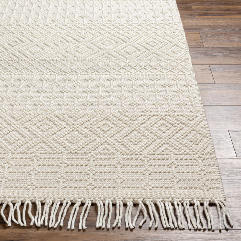 Langley Street Kingsview Handmade Flatweave Wool Cream Rug | Wayfair