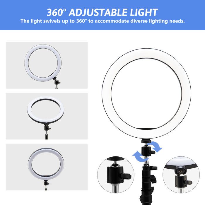CO-Z Dimmable Ring Lighting Kit Tripod with Light Stand & Reviews | Wayfair