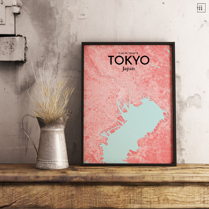 OurPoster.com Tokyo City Map - Panoramic Graphic Art | Wayfair