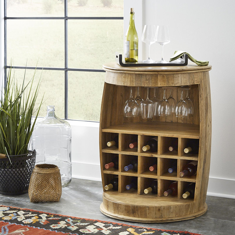 Millwood Pines Mabry Accent Wine Barrel Mini Bar | Wayfair