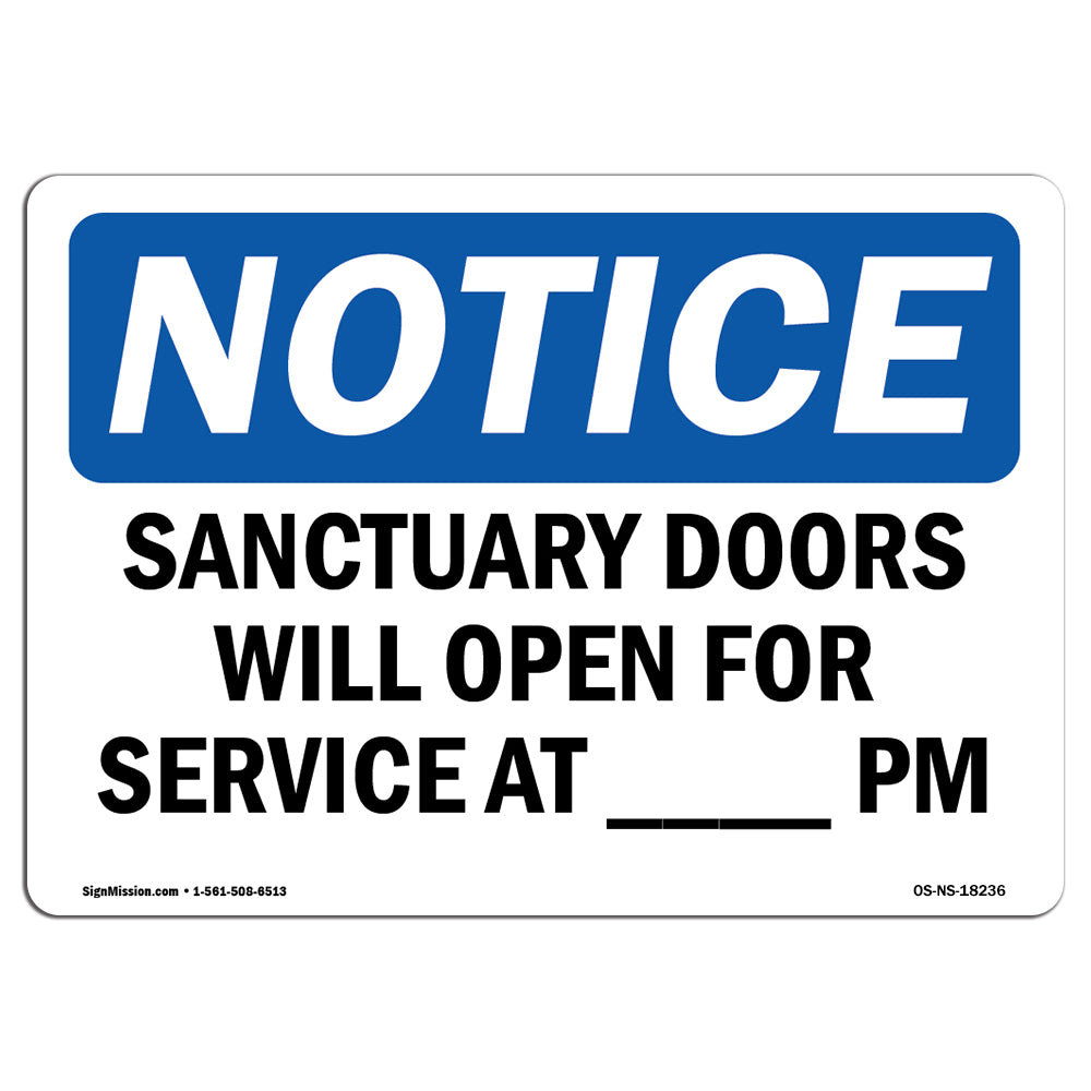 SignMission Sanctuary doors Will Open for Service Sign | Wayfair