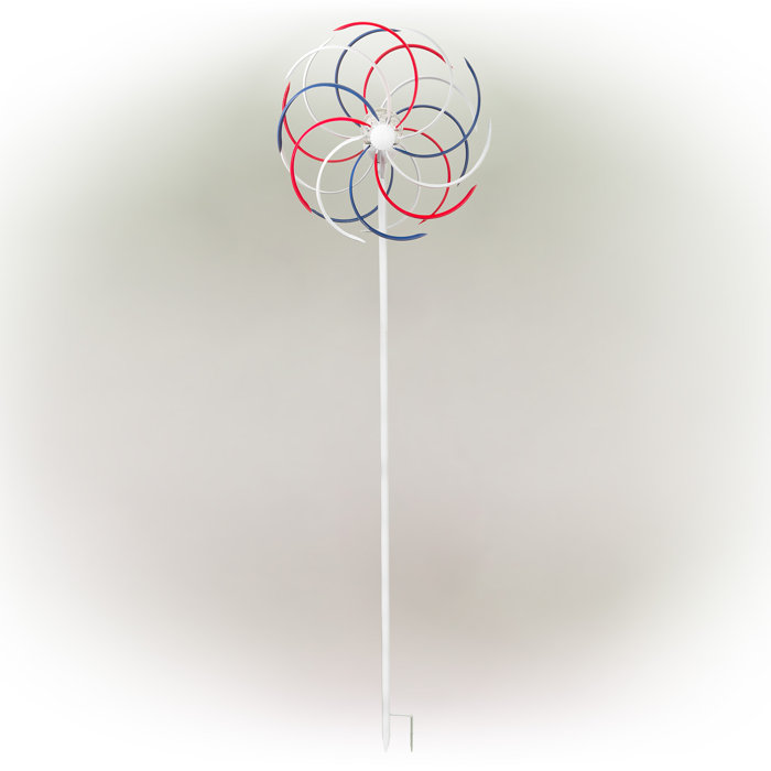 Winston Porter Beverley Solar Dual Windmill Stake Kinetic Spinner ...