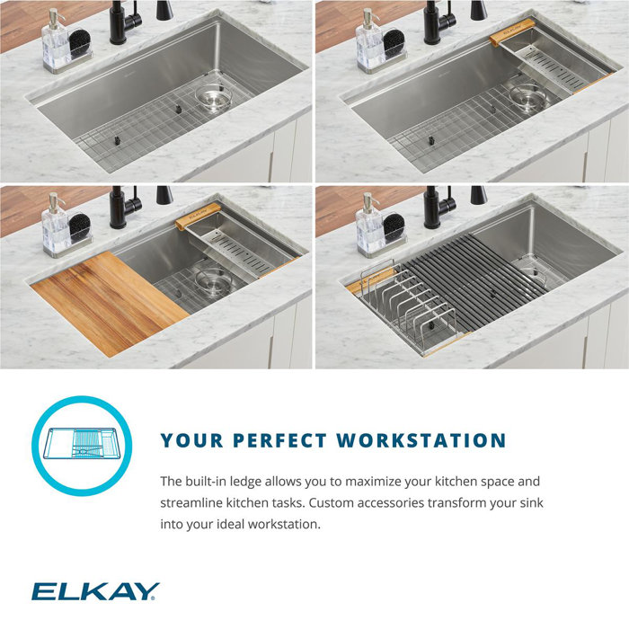 Elkay 18.5'' W Single Bowl Stainless Steel Undermount Kitchen Sink ...