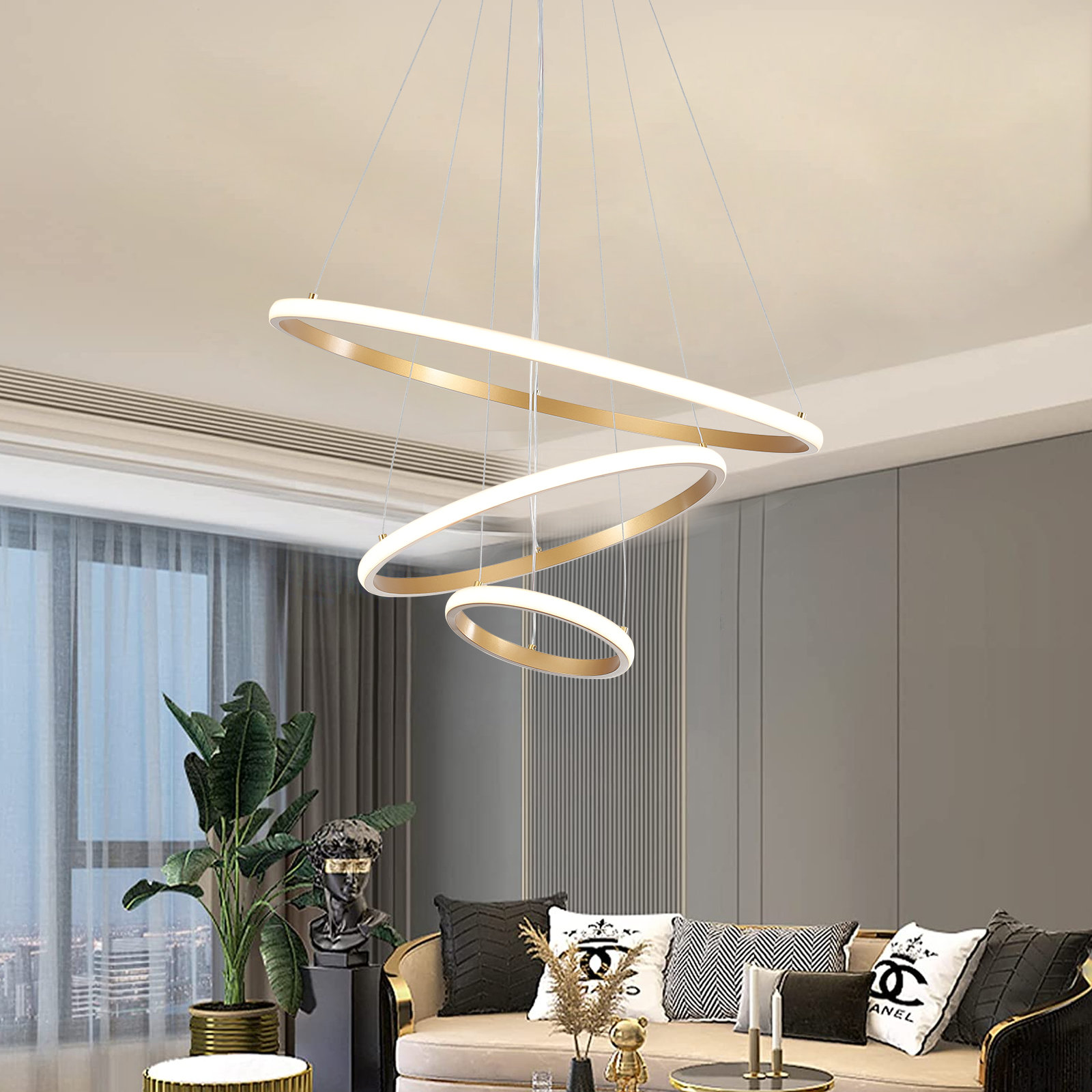 Wrought Studio Dado 3 - Light LED Tiered Chandelier | Wayfair