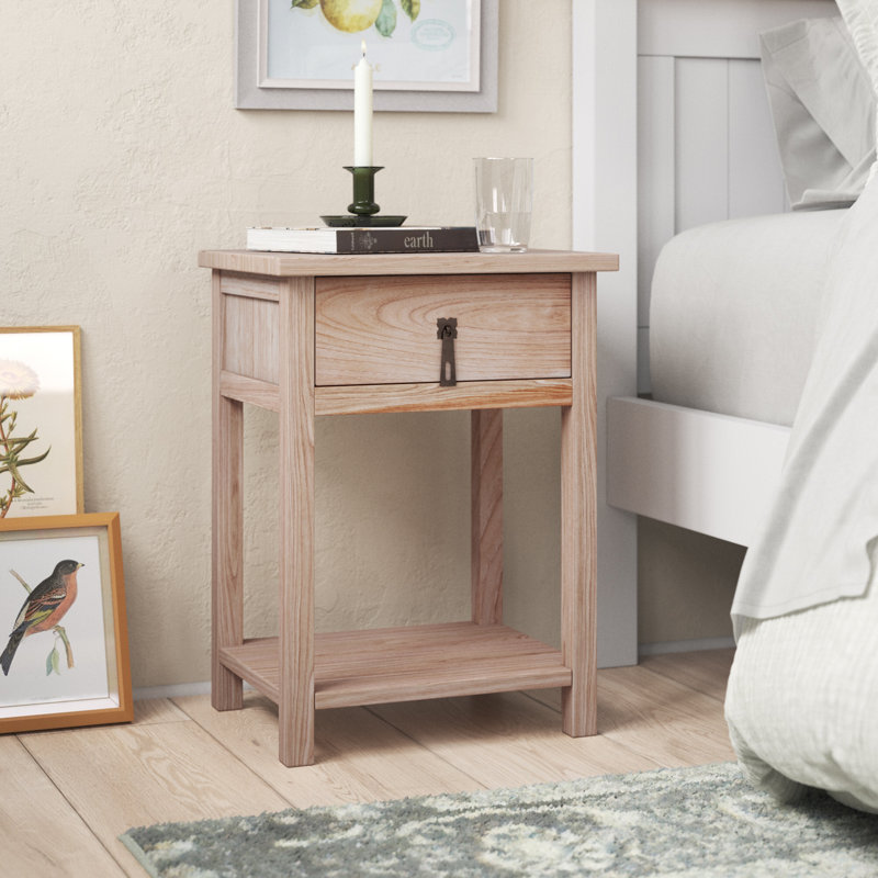 Lark Manor Bastian Solid Wood Bedside Table | Wayfair.co.uk