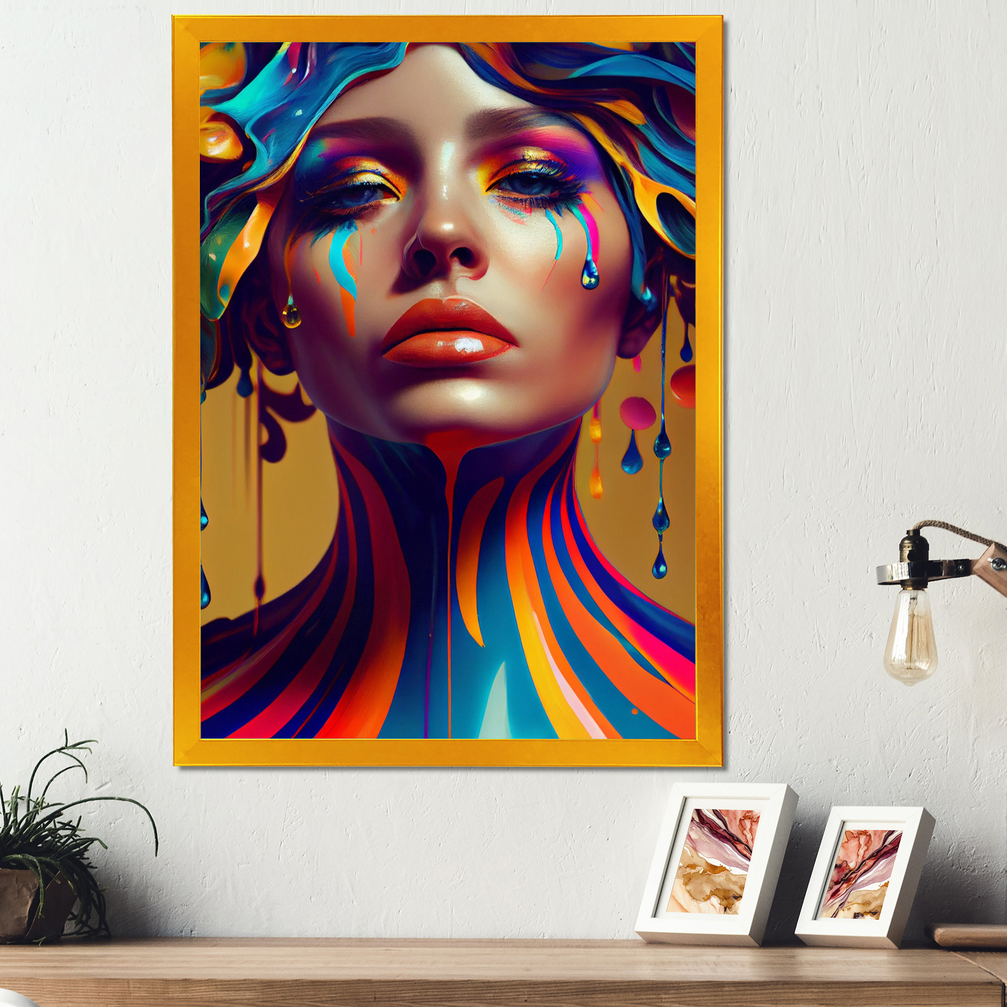 Mercer41 Liquid Ink Sensual Woman Portrait VIII - Graphic Art on Canvas ...