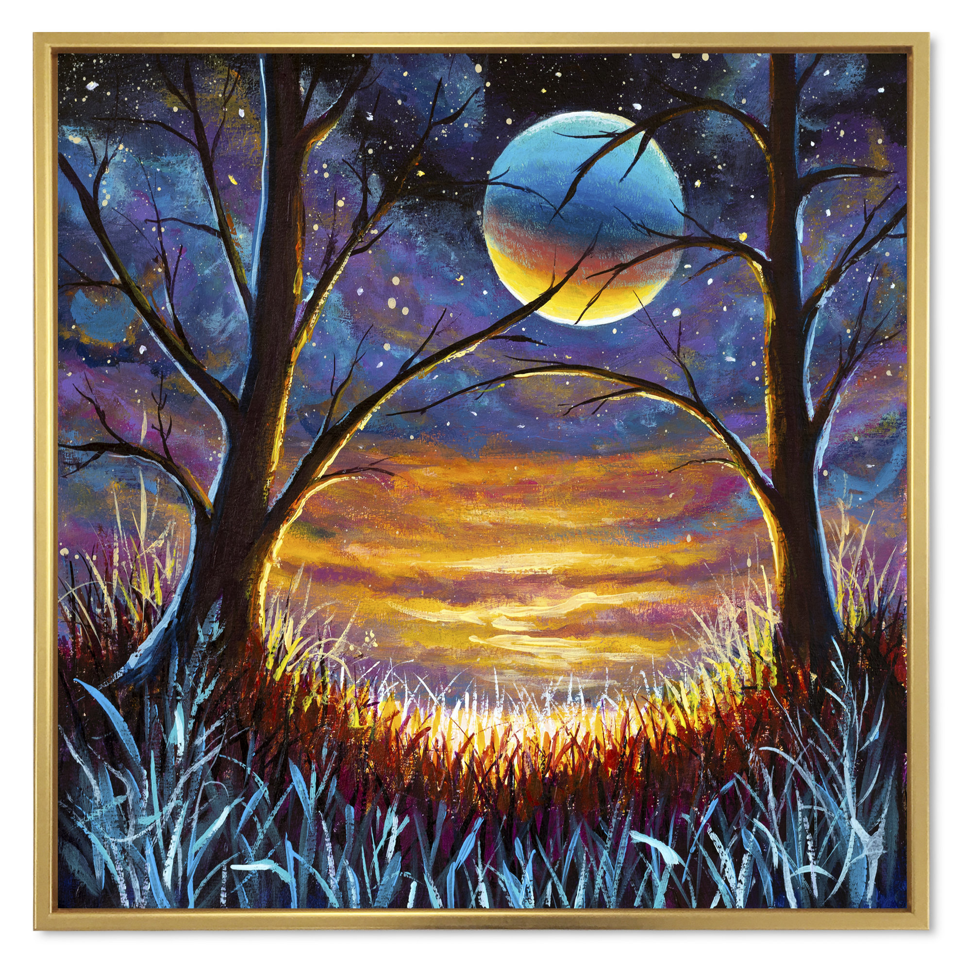 Millwood Pines Mystical Full Moon In Fantasy Landscape Mystical Full ...