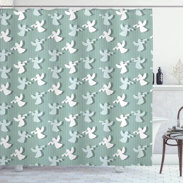 East Urban Home Angel Shower Curtain Set + Hooks | Wayfair