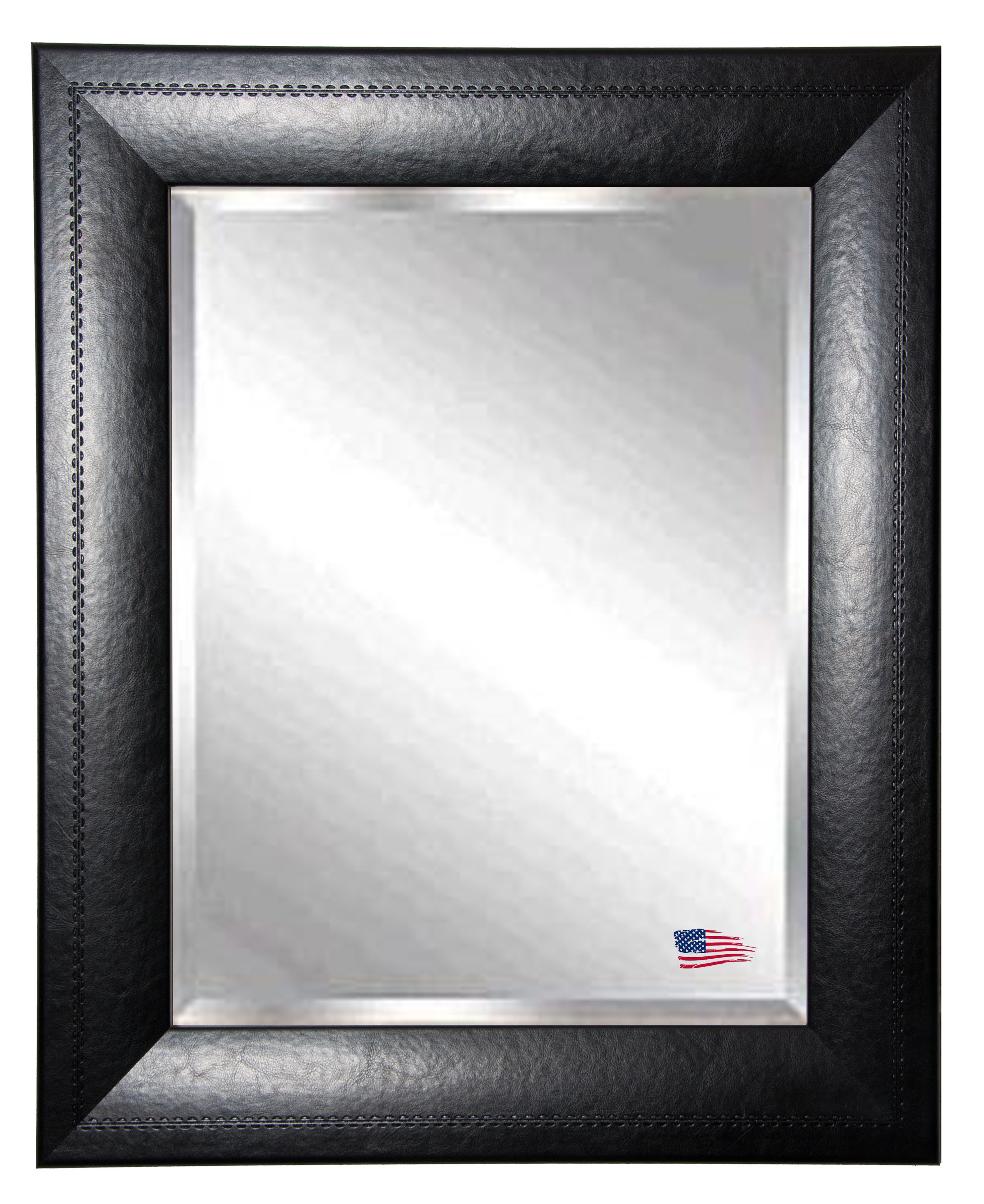 Red Barrel Studio® Rectangle Leather Wall Mirror & Reviews | Wayfair