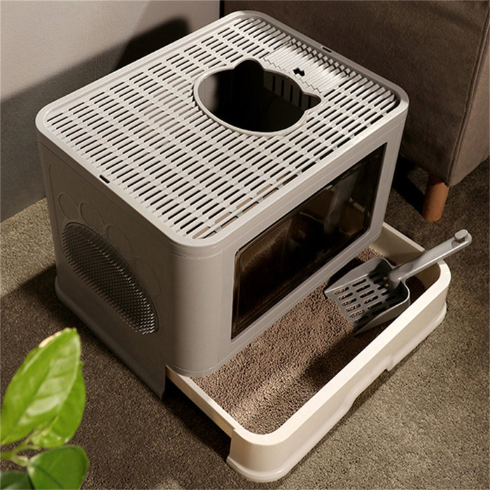 Tucker Murphy Pet™ Wide Entry Jumbo Foldable Cat Litter Box & Reviews ...