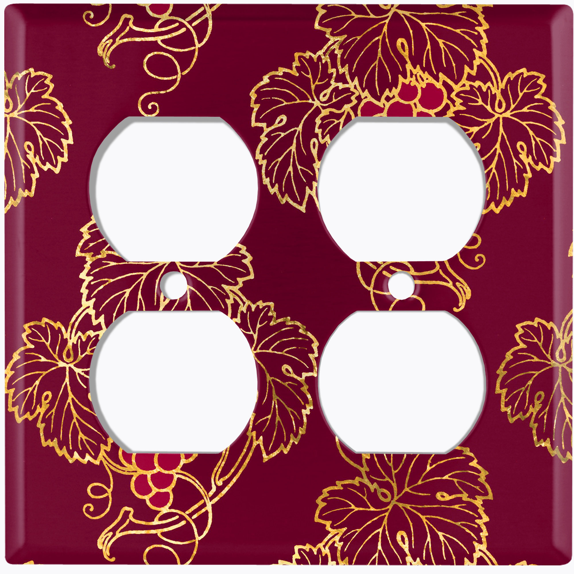WorldAcc Metal Light Switch Plate Outlet Cover (Damask Red Grapes ...