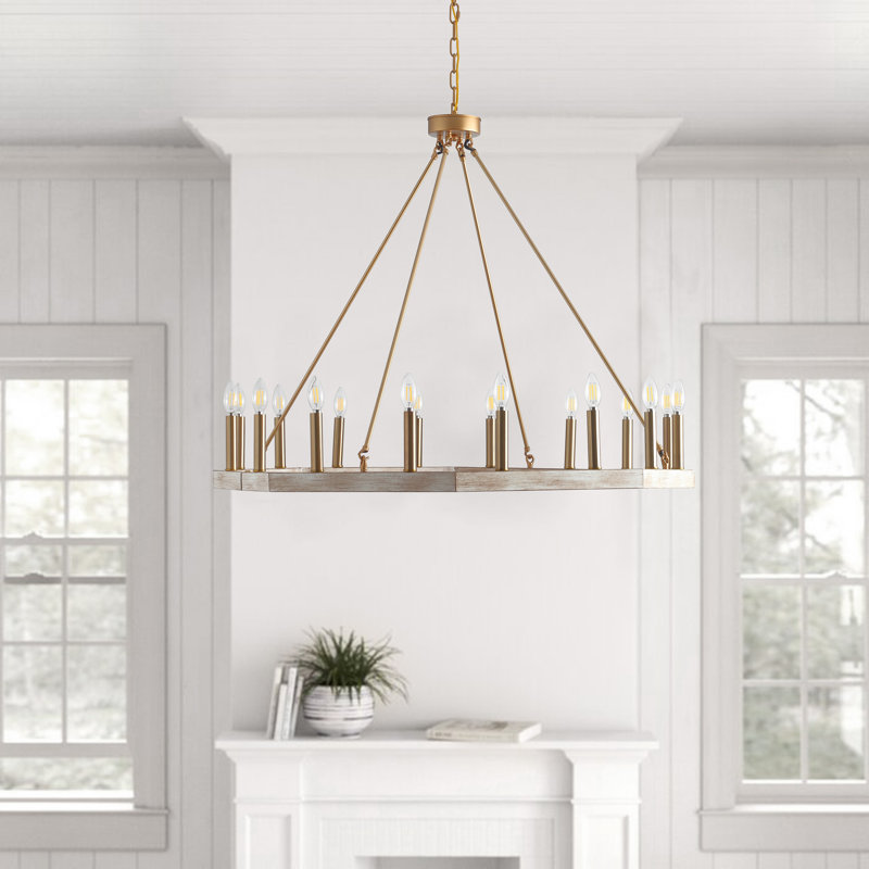 Mercer41 Dilja 16 - Light Dimmable Wagon Wheel Chandelier & Reviews ...