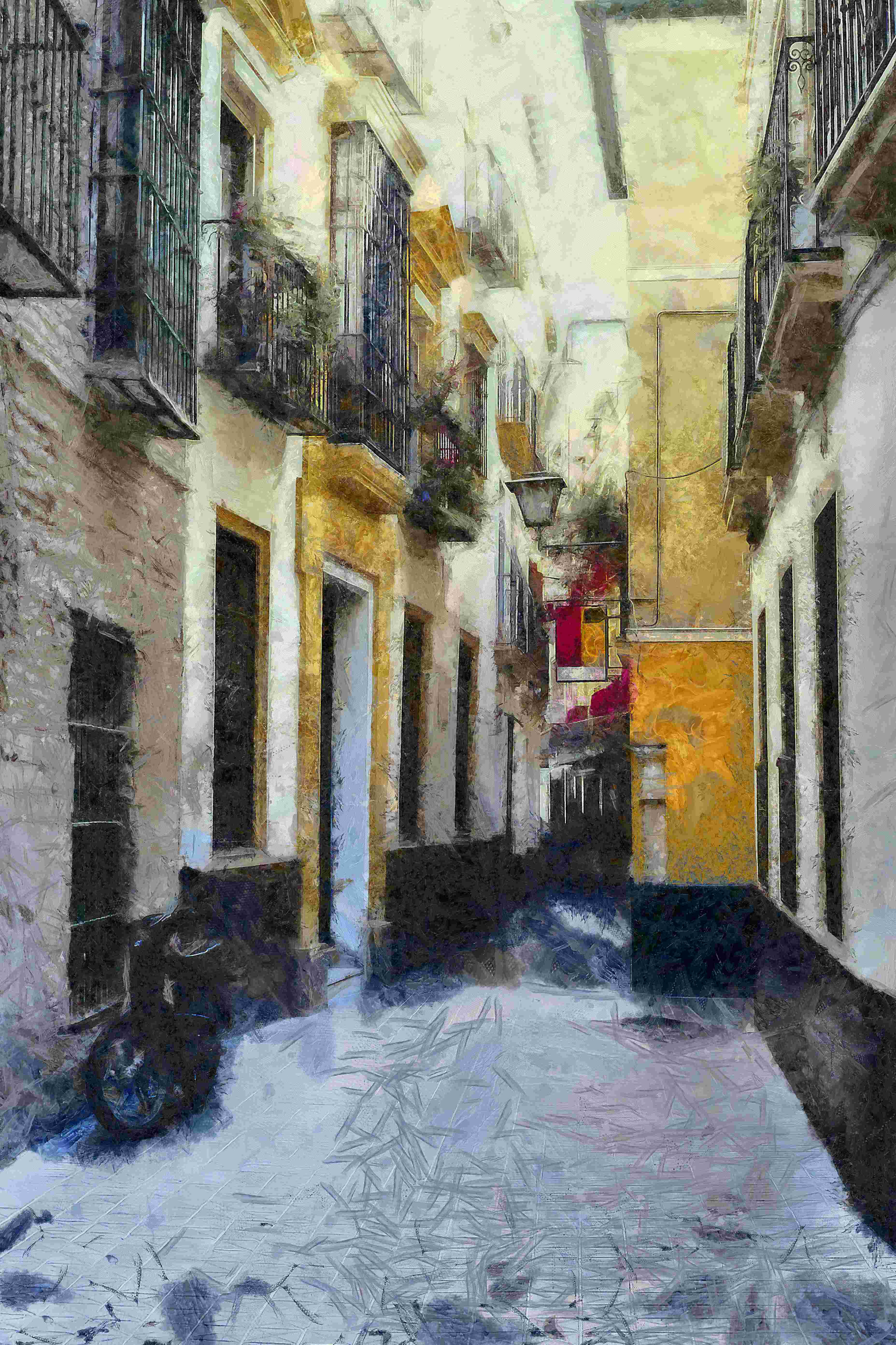 Winston Porter Painted Alleyway - Wrapped Canvas Print | Wayfair