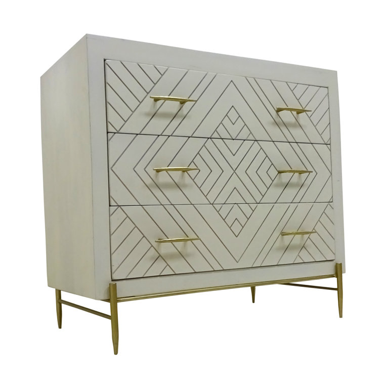 Everly Quinn Wilbraham 35'' Tall Iron 3 - Drawer Accent Chest | Wayfair