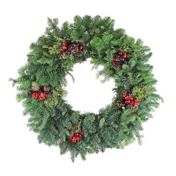 Primrue Handcrafted Fresh Mixed Assortment Greenery 24'' Wreath | Wayfair