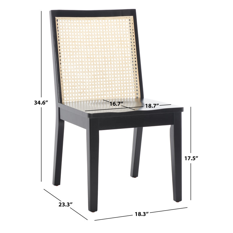 Sand & Stable Kalin Side Chair in Black/Natural | Wayfair